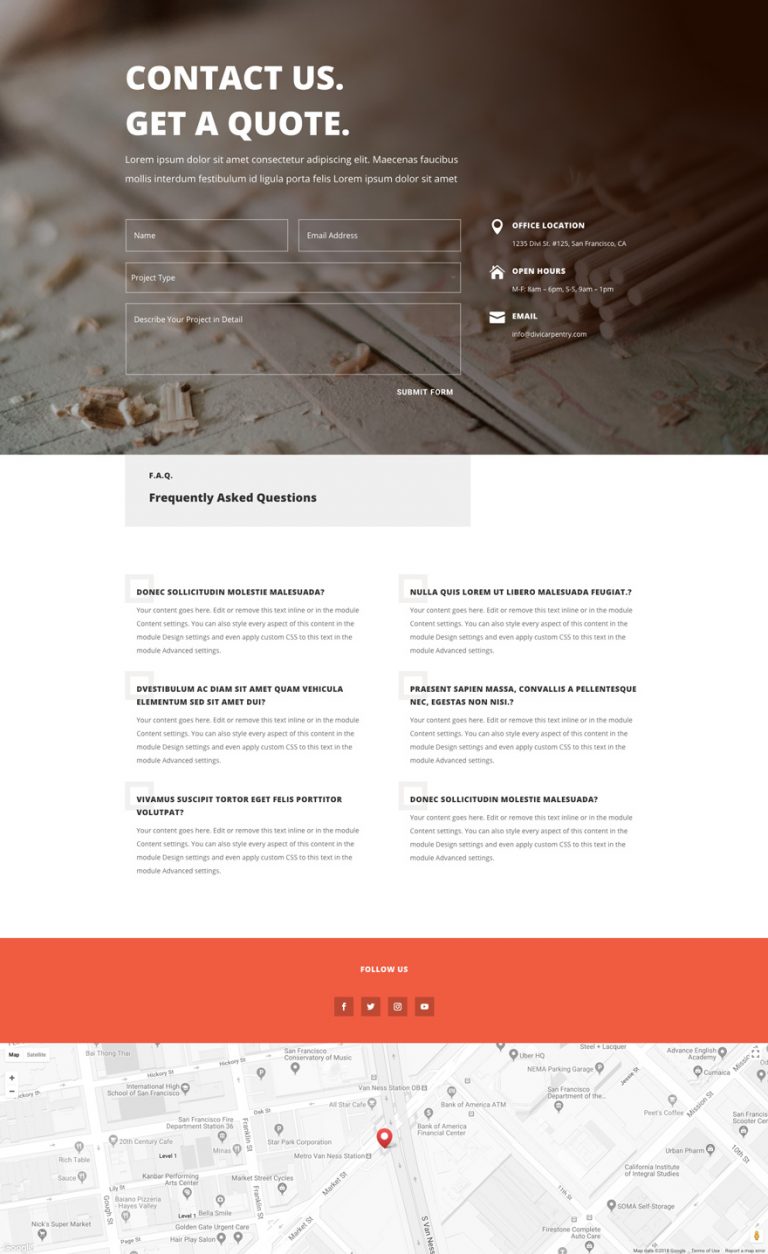 Get a FREE Carpenter Layout Pack for Divi