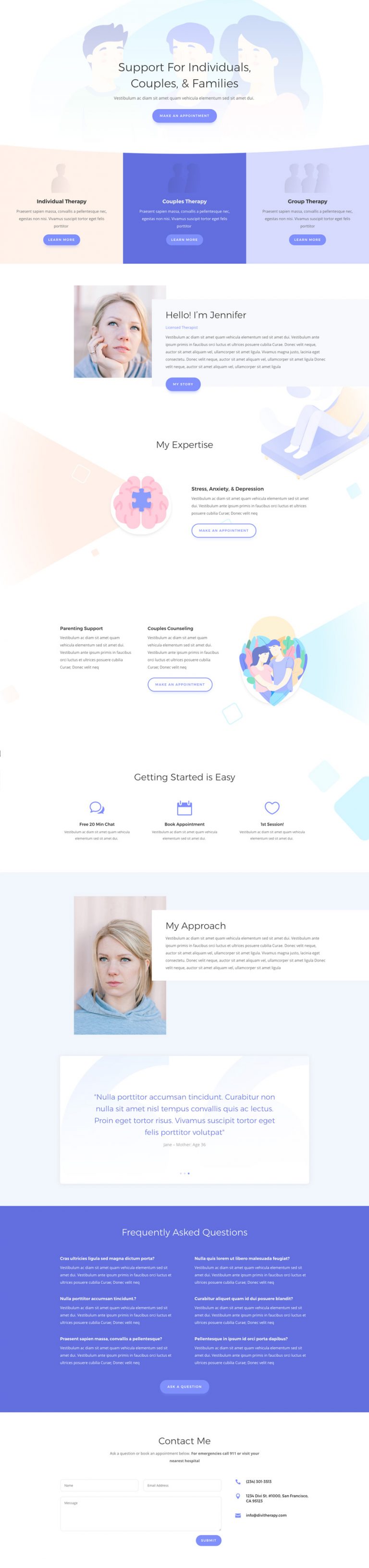 Get a FREE Therapist Layout Pack for Divi