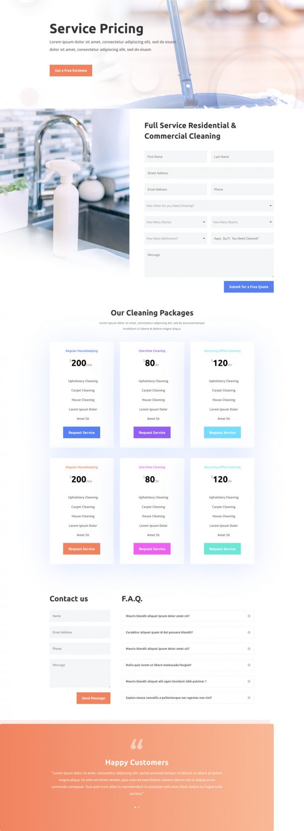 Get a FREE Cleaning Company Layout Pack for Divi
