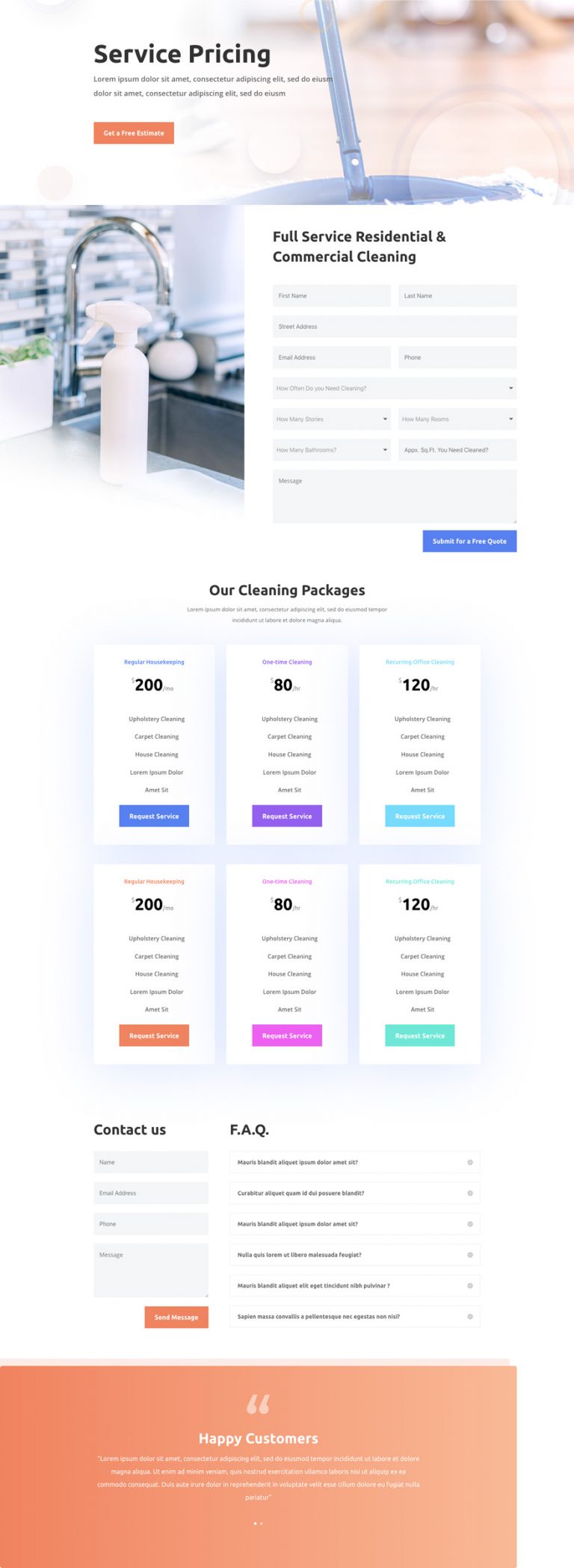 Get a FREE Cleaning Company Layout Pack for Divi