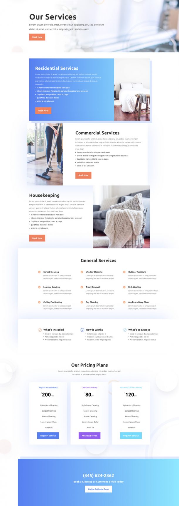 Get a FREE Cleaning Company Layout Pack for Divi