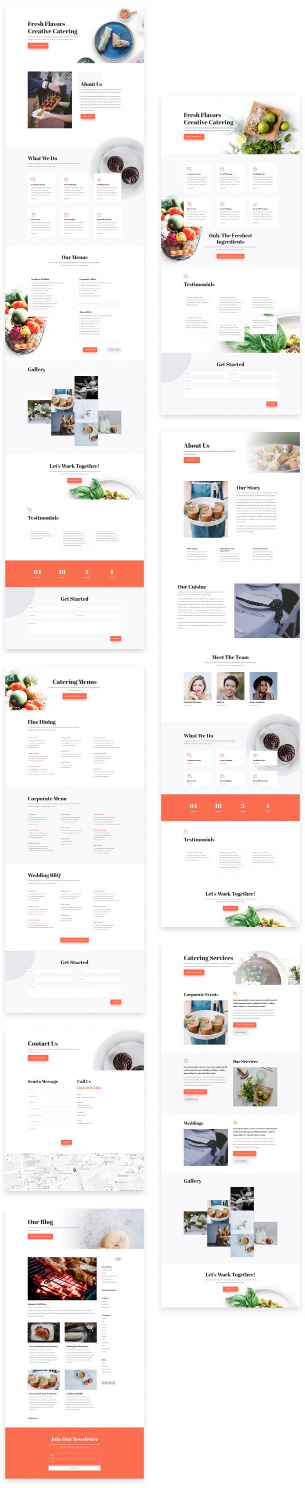 Get a FREE Food Catering Layout Pack for Divi
