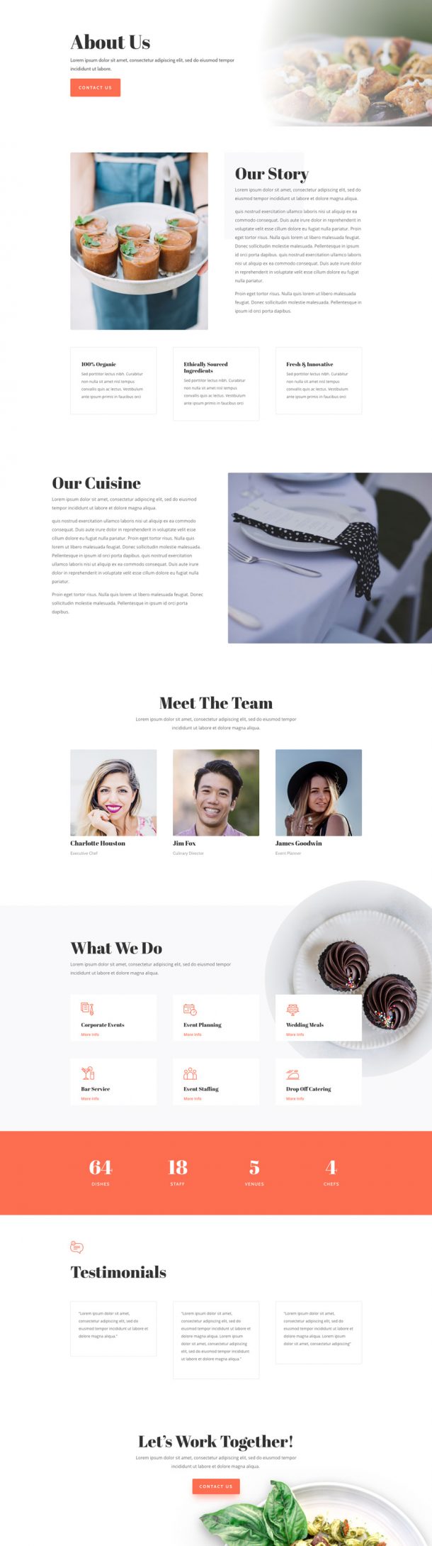 Get a FREE Food Catering Layout Pack for Divi