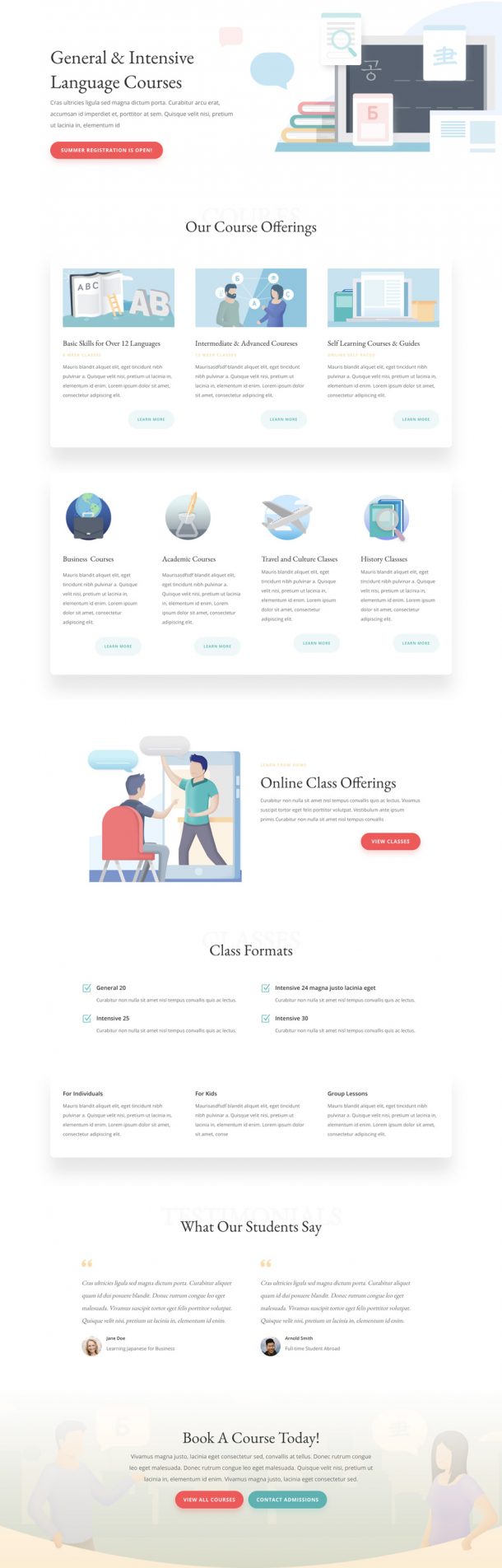 Get a FREE Divi Language School Layout Pack