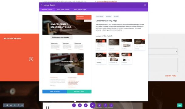Get a FREE Carpenter Layout Pack for Divi