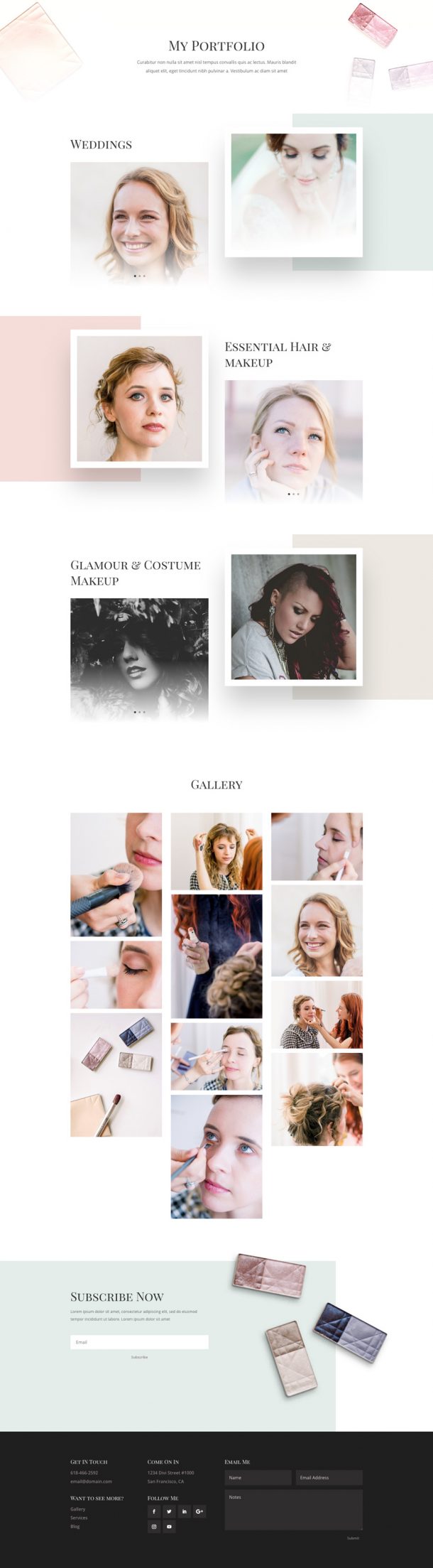 Get a FREE Makeup Artist Layout Pack for Divi