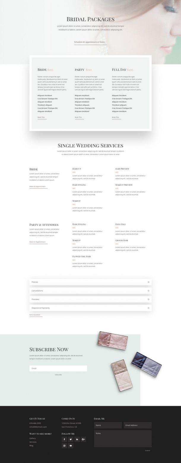 Get a FREE Makeup Artist Layout Pack for Divi