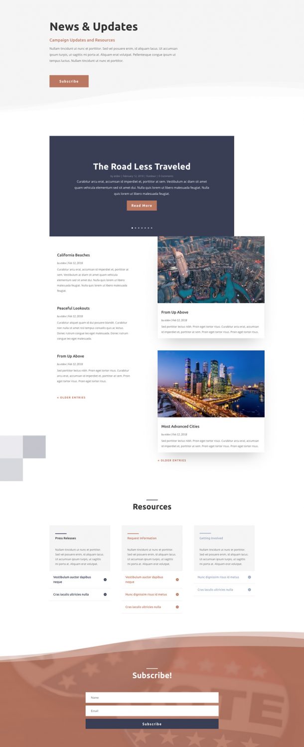 Get a FREE Political Candidate Layout Pack for Divi