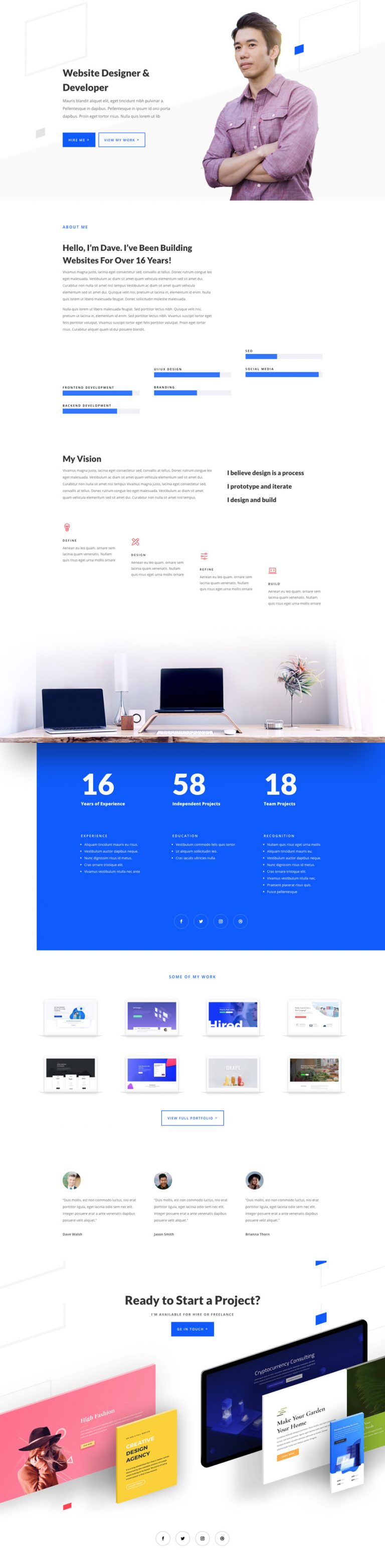 Get a FREE Web Freelancer Layout Pack for Divi