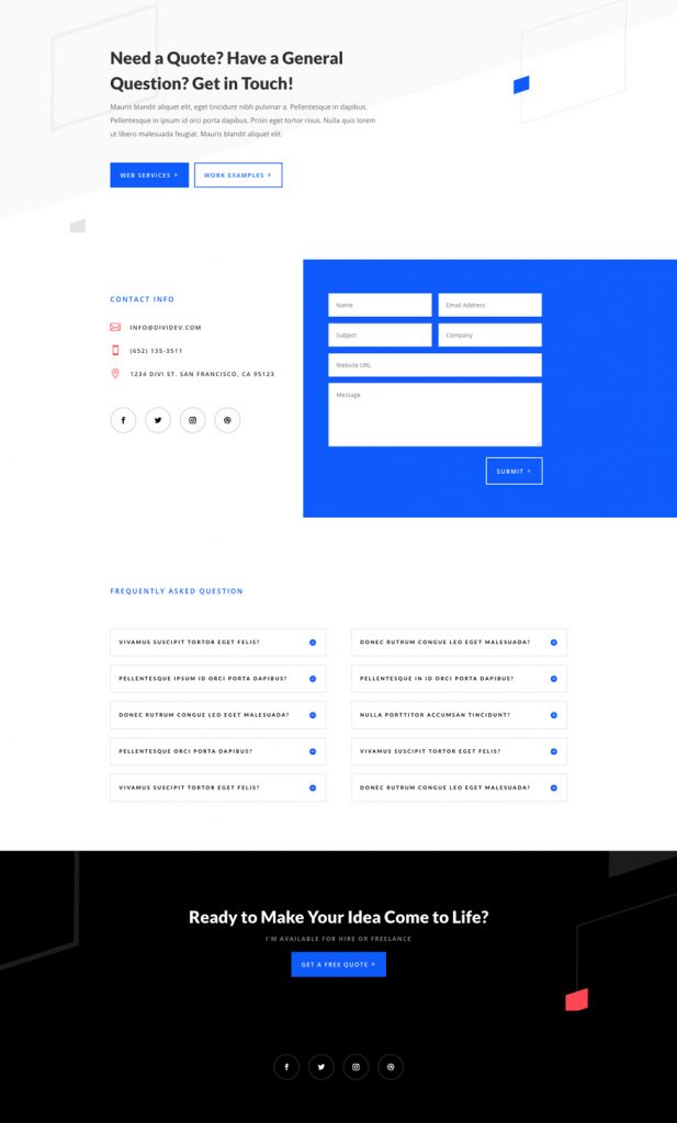 Get a FREE Web Freelancer Layout Pack for Divi