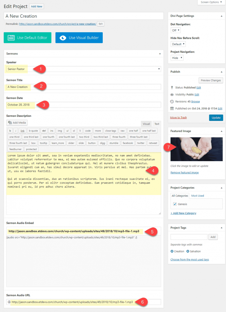 How to Build a Sermon Layout using Custom Fields and Dynamic Content in Divi