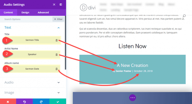 How to Build a Sermon Layout using Custom Fields and Dynamic Content in Divi