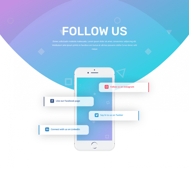 Download a Unique Social Follow Design with 5 Color Palettes for Divi