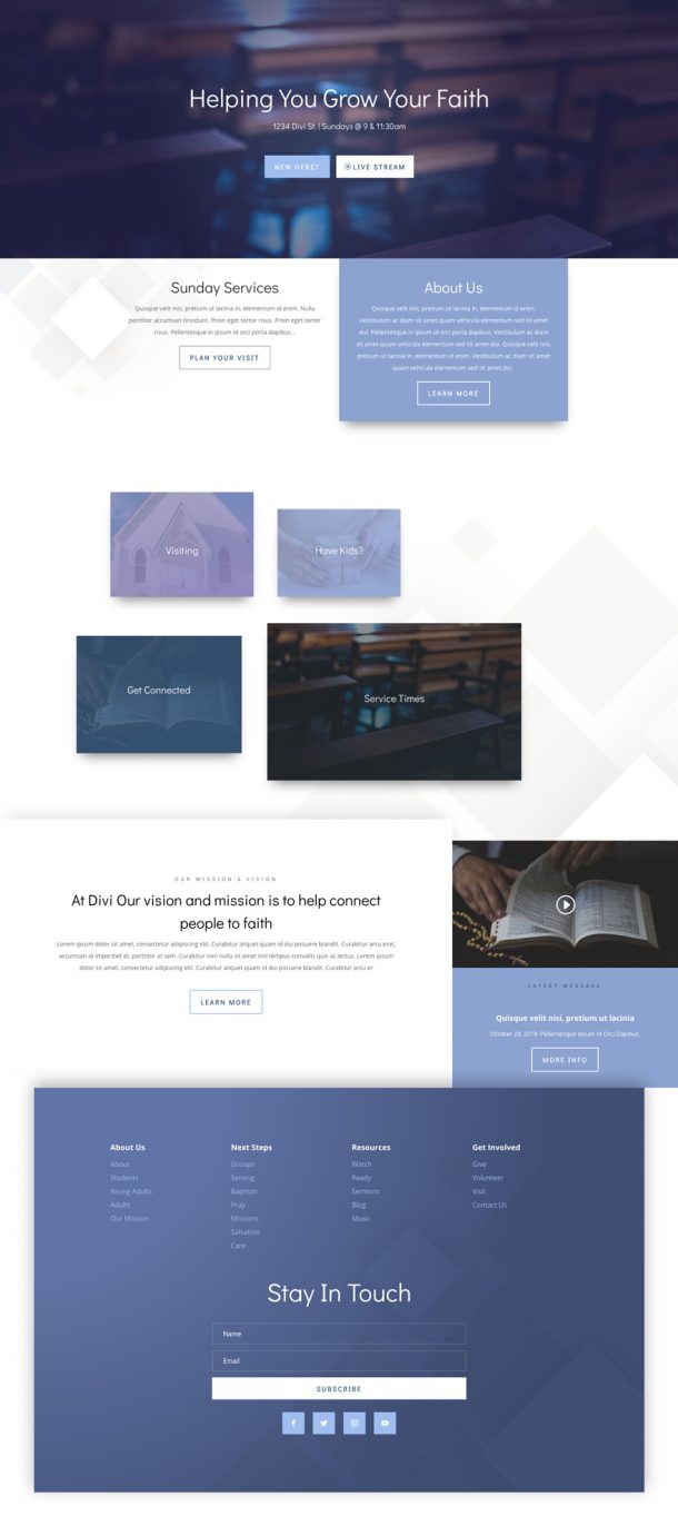 Get a FREE Church Layout Pack for Divi