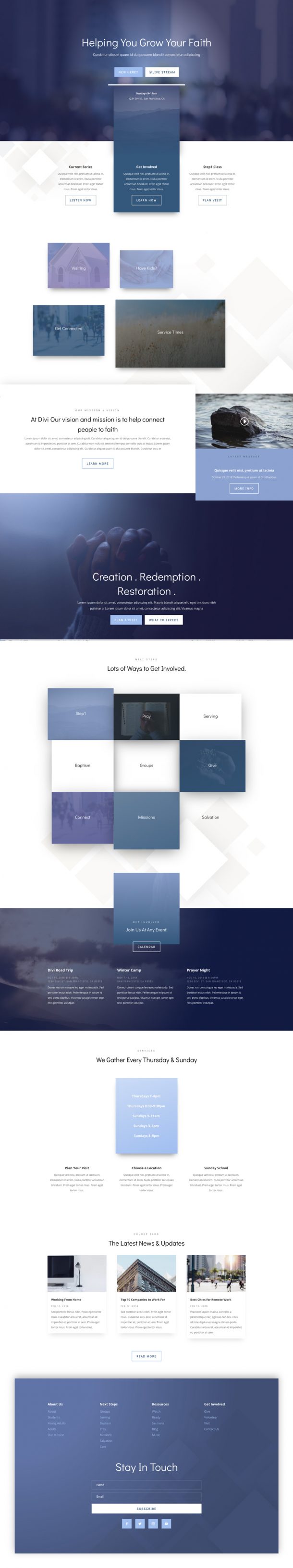 Get a FREE Church Layout Pack for Divi