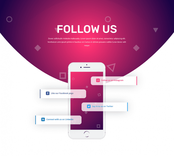 Download a Unique Social Follow Design with 5 Color Palettes for Divi