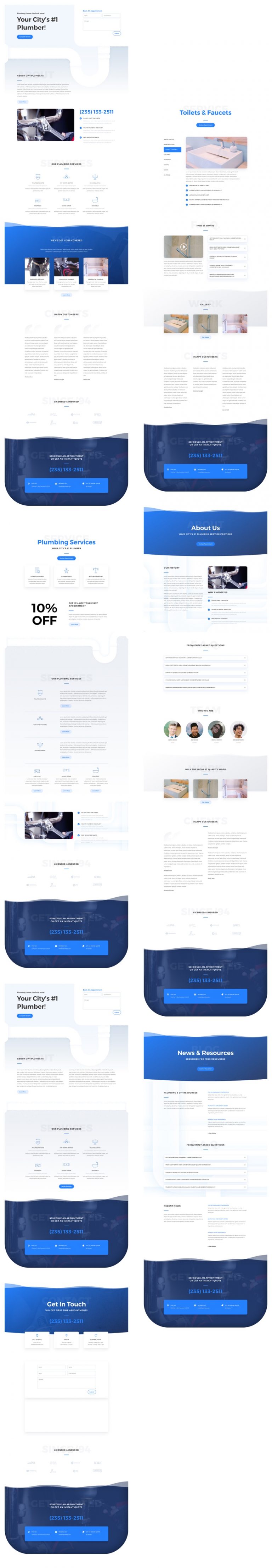 Get a FREE Plumber Layout Pack for Divi