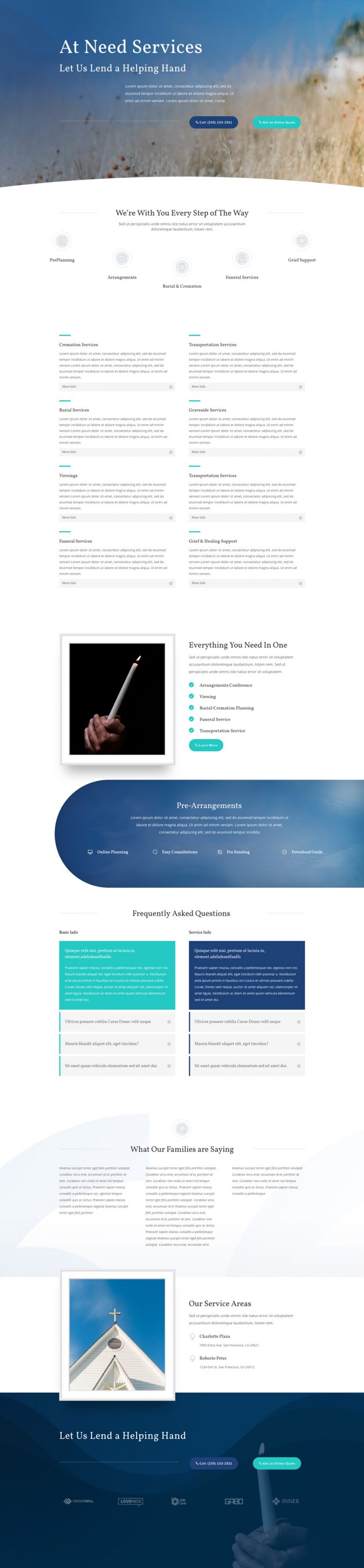 Get a FREE Funeral Home Layout Pack for Divi