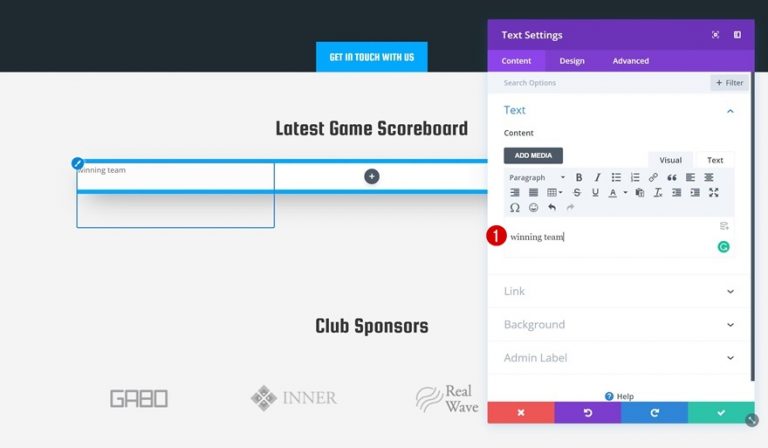 How to Create a Game Scoreboard with Divi's Soccer Club Layout Pack