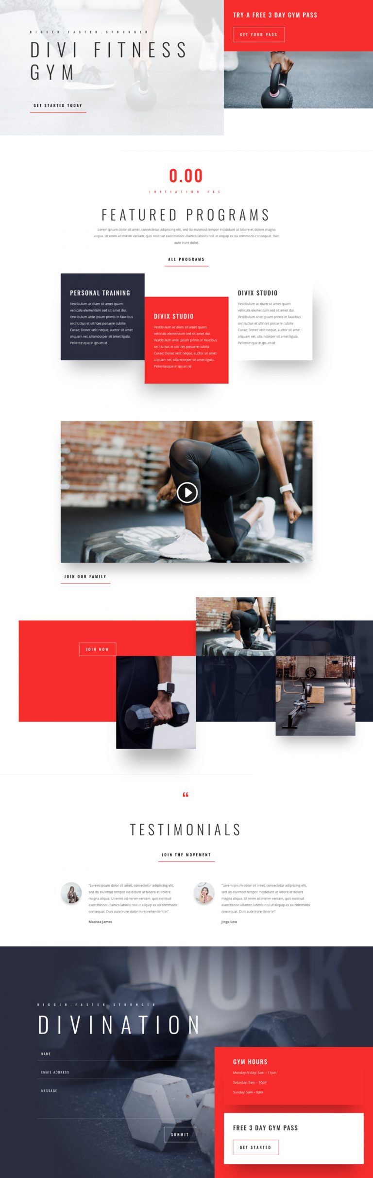 Get a FREE Fitness Gym Layout Pack for Divi