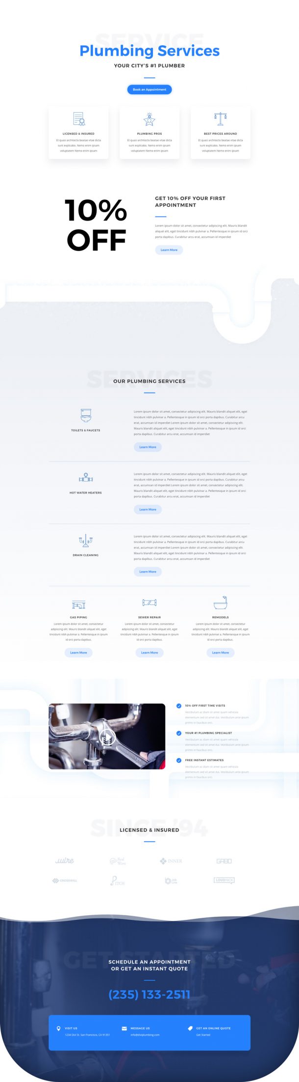 Get a FREE Plumber Layout Pack for Divi