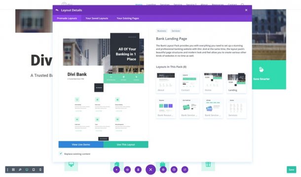 Get a FREE Bank Layout Pack for Divi