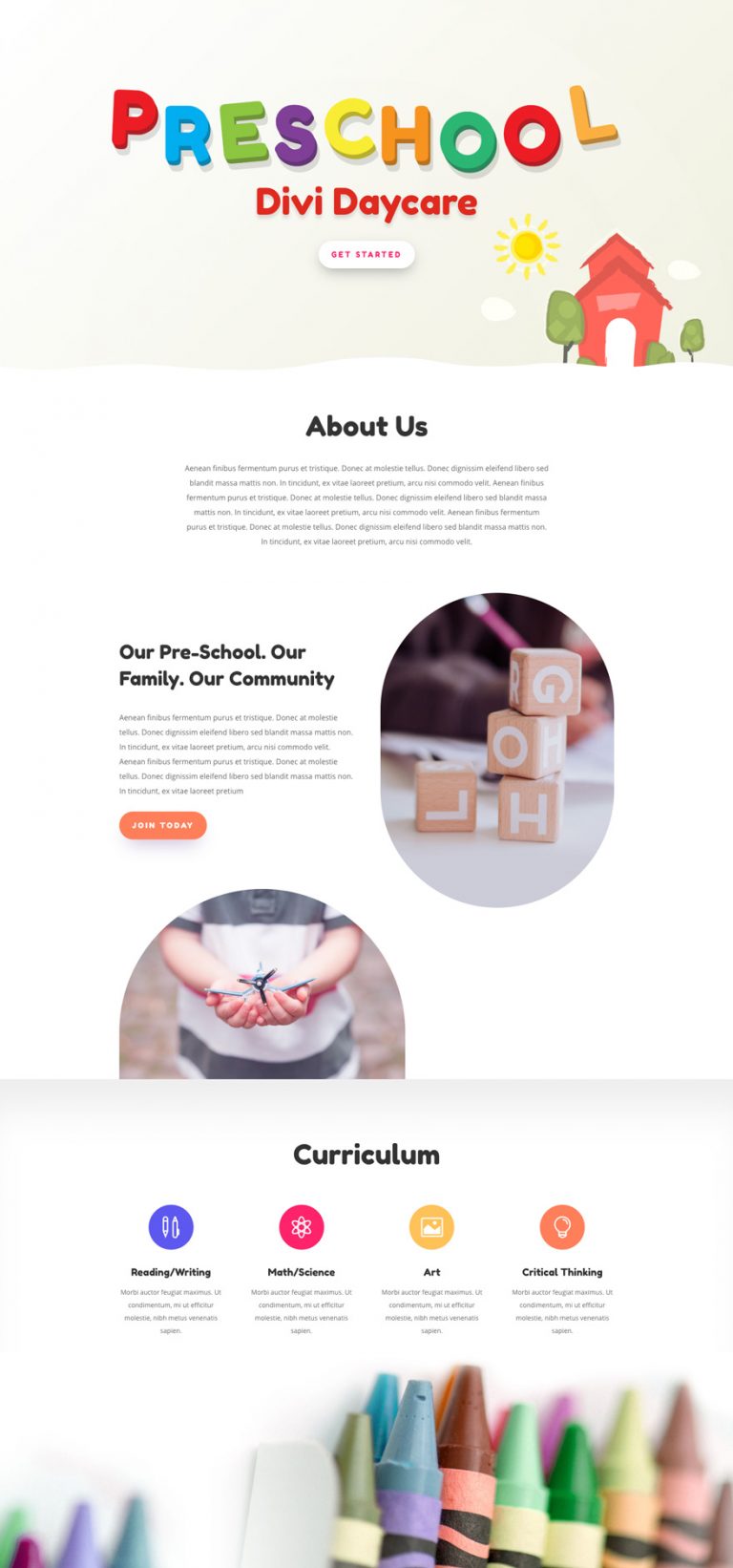 Get a FREE Daycare Layout Pack for Divi