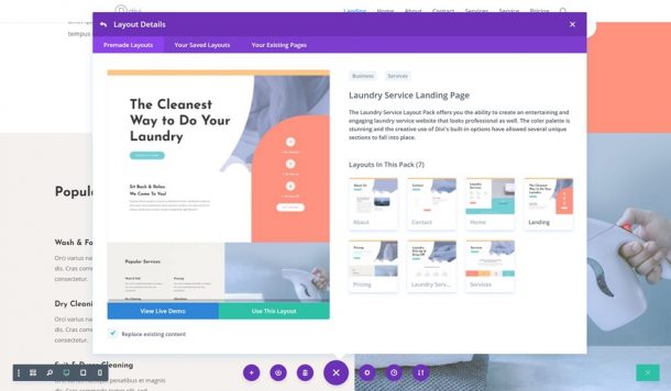 Get a FREE Laundry Service Layout Pack for Divi