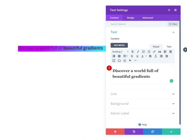 How To Apply A Gradient Text Color To Your Copy Using Divis Built In