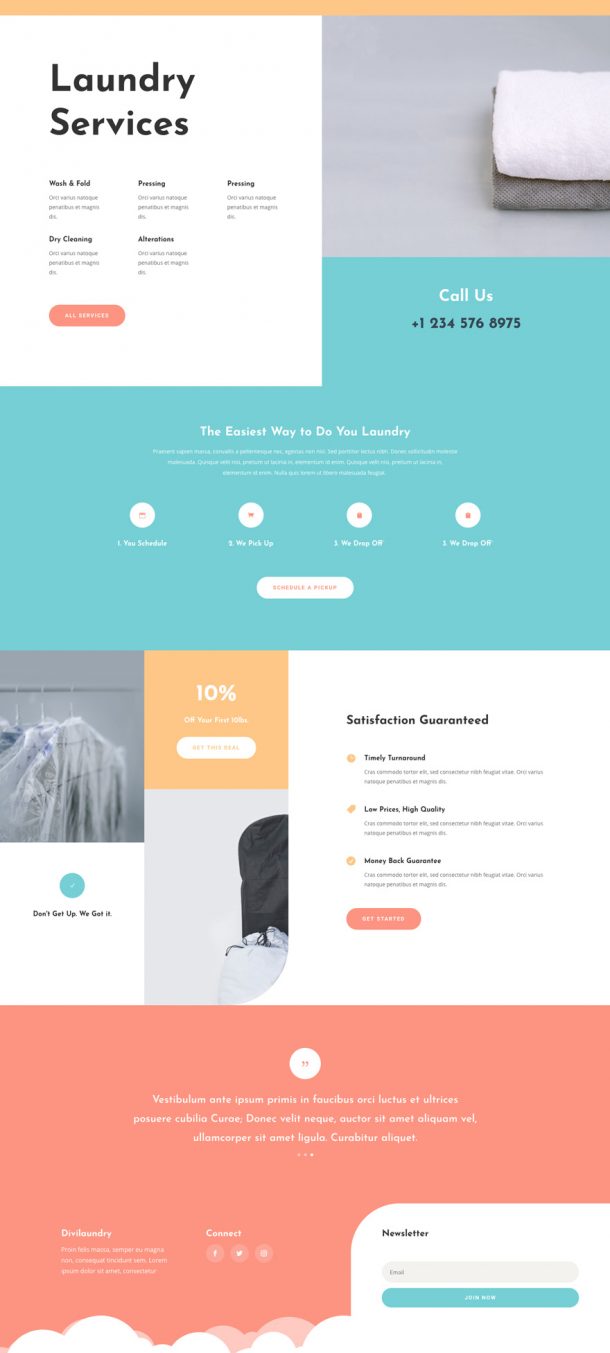 Get a FREE Laundry Service Layout Pack for Divi - Ask the Egghead, Inc.