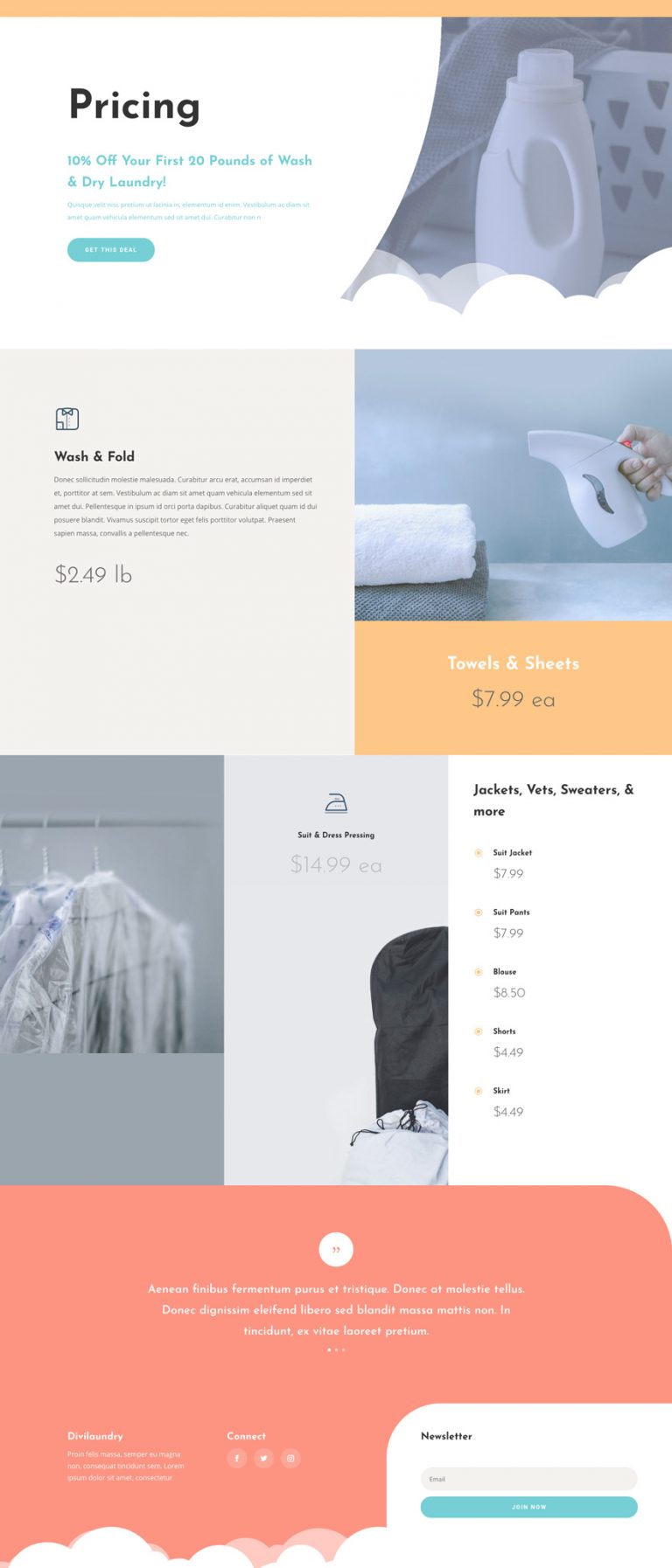 Get a FREE Laundry Service Layout Pack for Divi