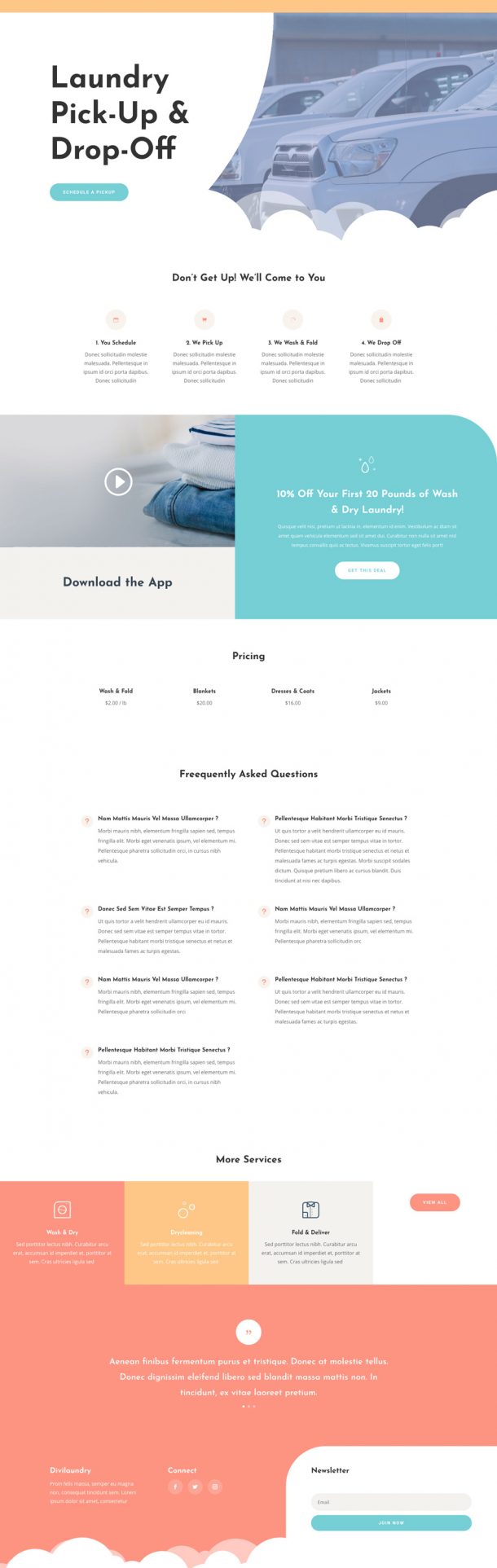 Get a FREE Laundry Service Layout Pack for Divi - Ask the Egghead, Inc.