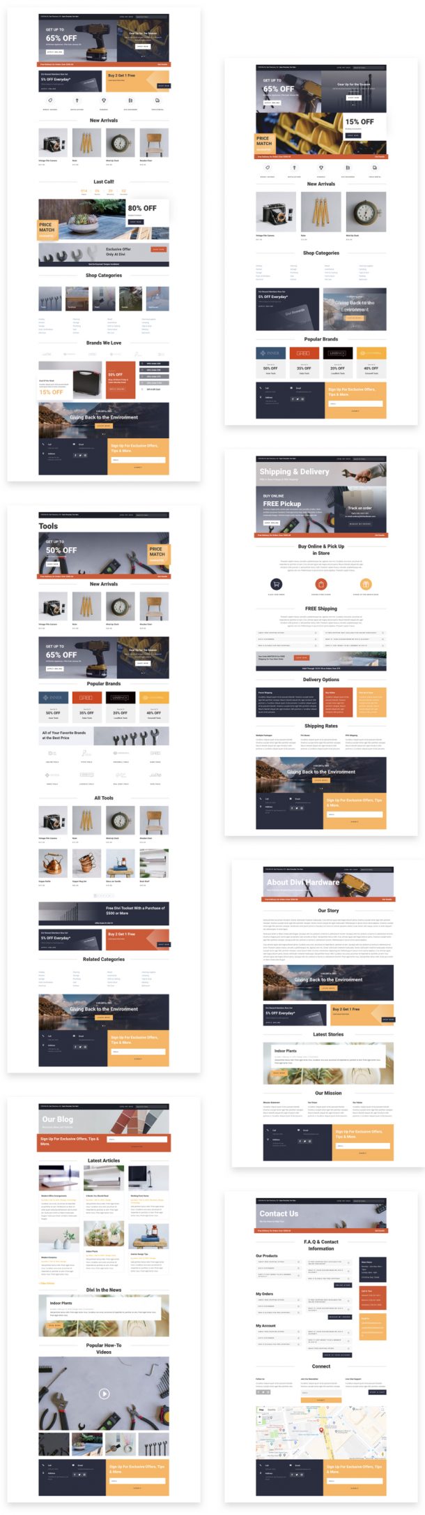 Get a FREE Hardware Store Layout Pack for Divi