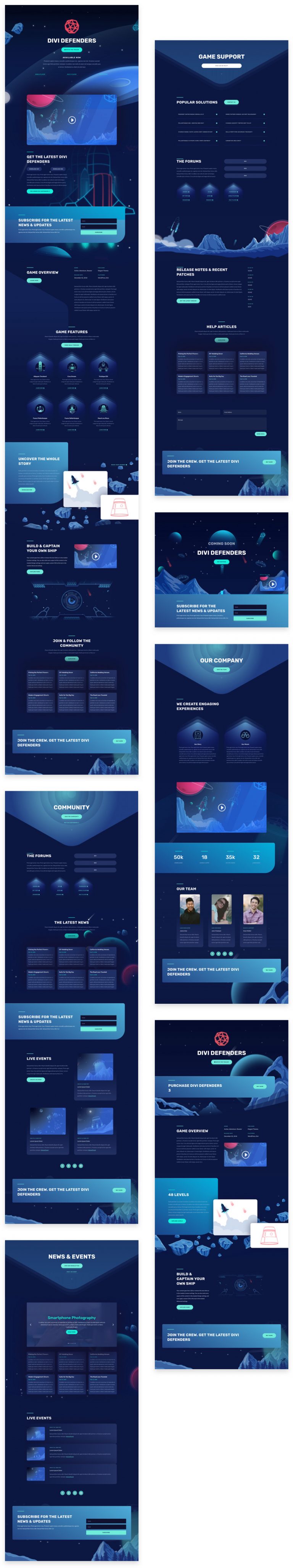 Get a FREE Video Game Layout Pack for Divi