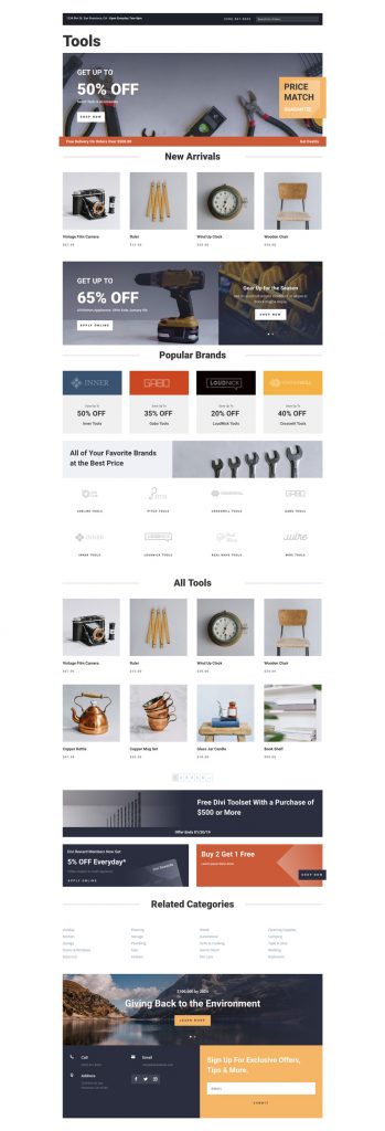 Get a FREE Hardware Store Layout Pack for Divi