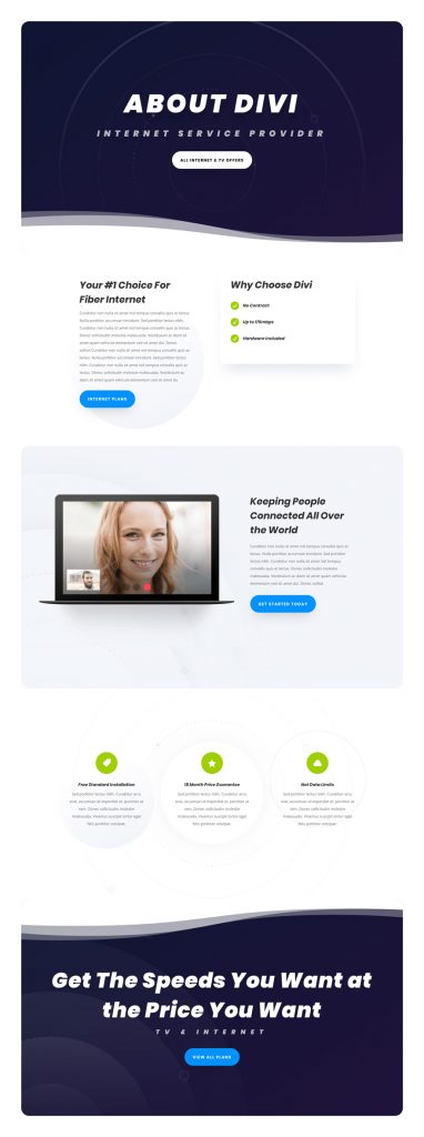 Get a FREE Internet Service Provider Layout Pack for Divi