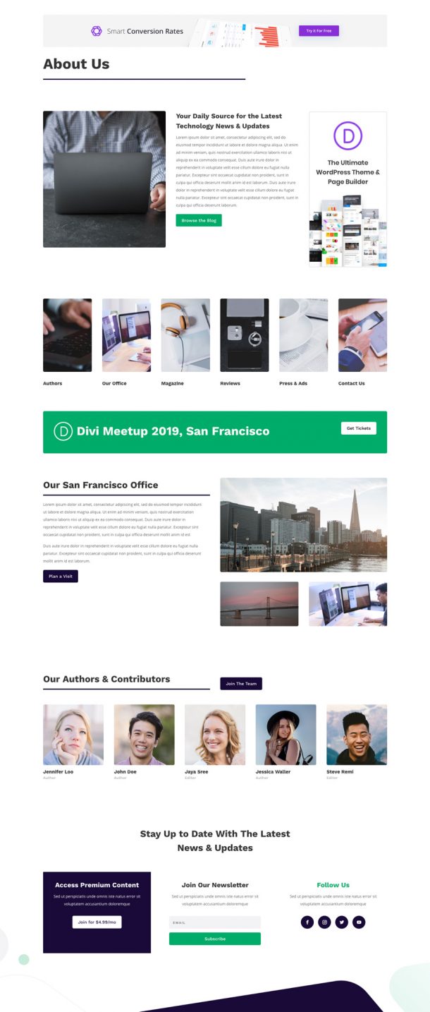 Get a FREE Technology News Layout Pack for Divi