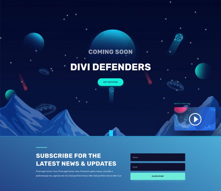 Get a FREE Video Game Layout Pack for Divi