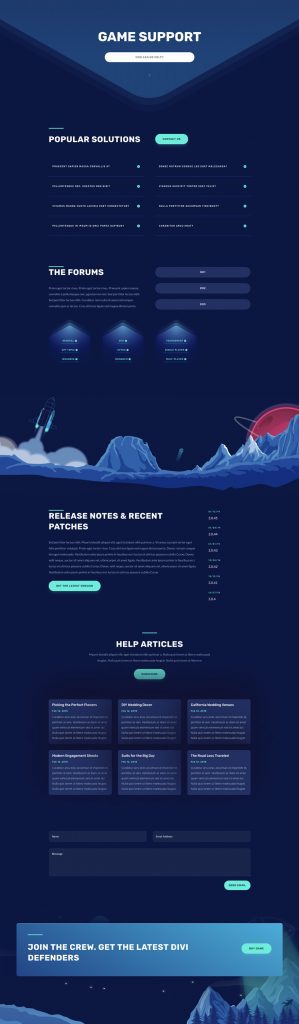 Get a FREE Video Game Layout Pack for Divi