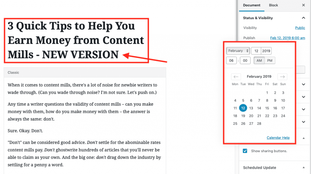 How to Schedule WordPress Content Updates to Publish Automatically