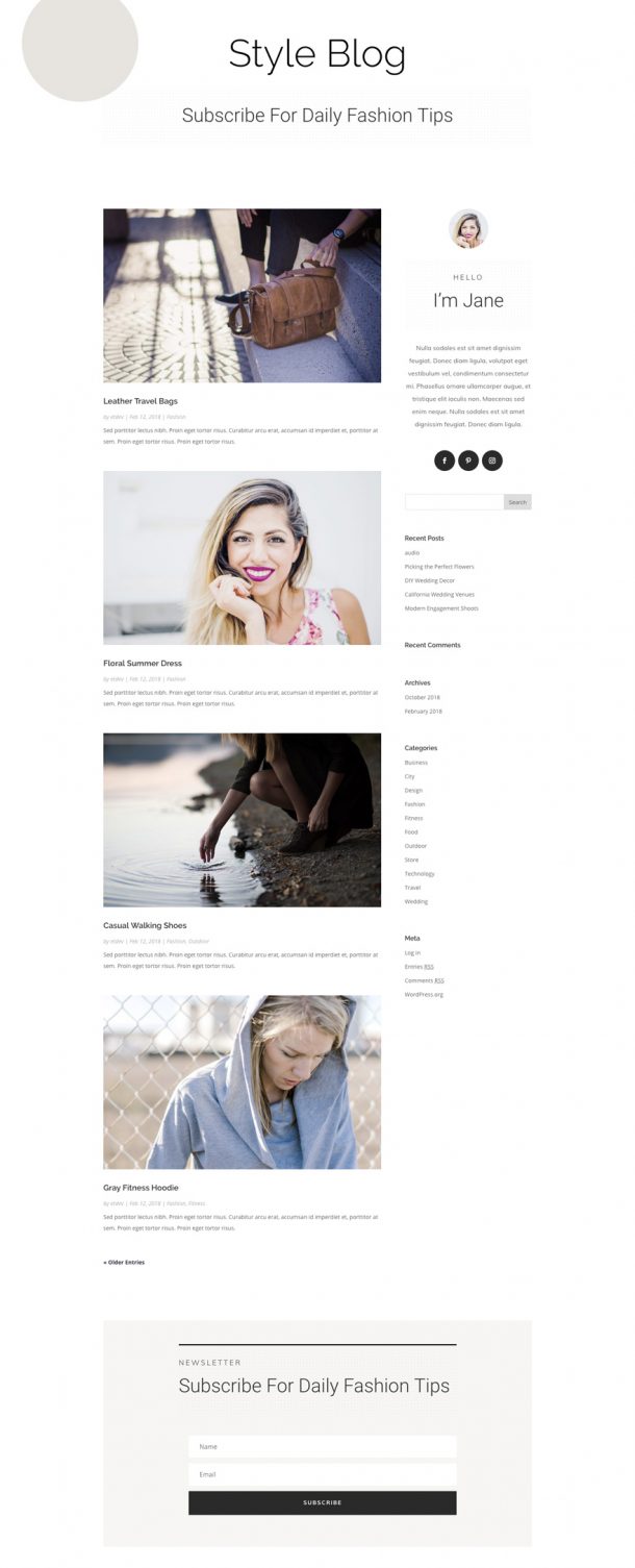 Get a FREE Personal Stylist Layout Pack for Divi