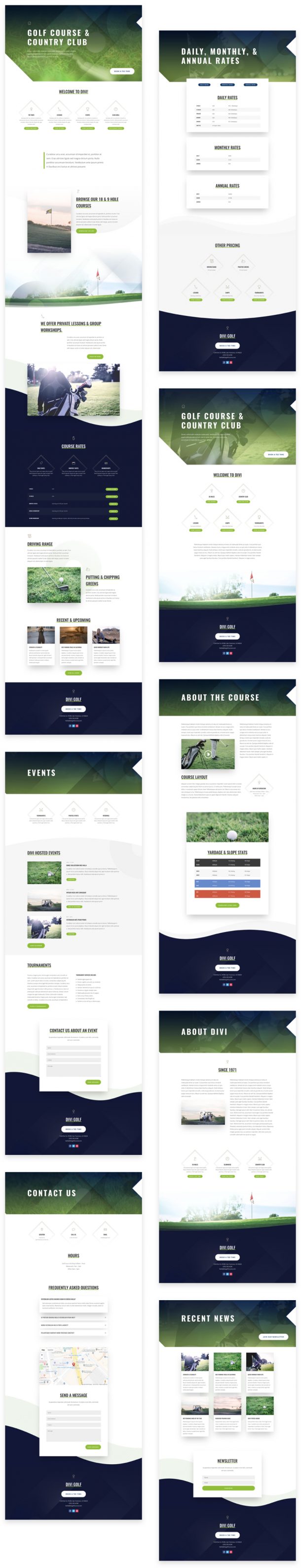 Get a FREE Golf Course Layout Pack for Divi