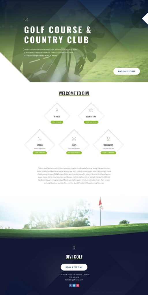 Get a FREE Golf Course Layout Pack for Divi