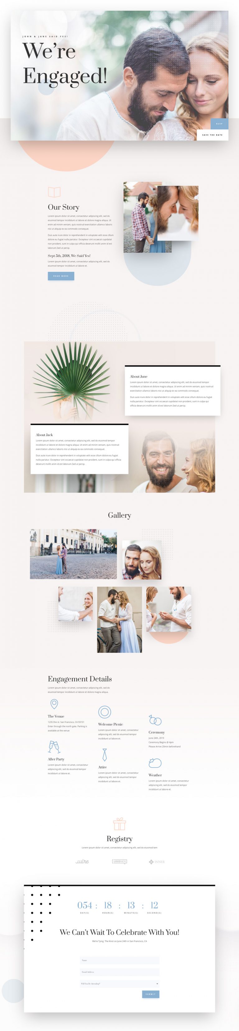 Get a FREE Wedding Engagement Layout Pack for Divi