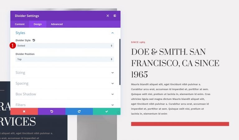 Using Divider Modules To Create Background Shapes With Divis Transform Options