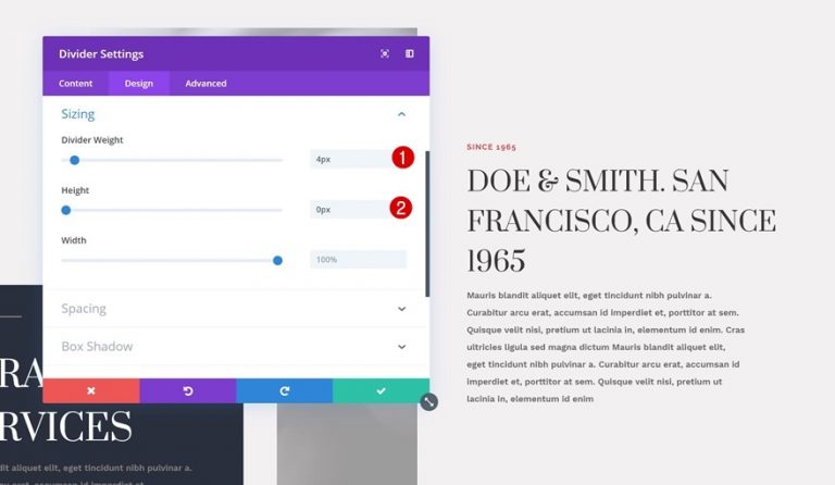 Using Divider Modules To Create Background Shapes With Divis Transform Options