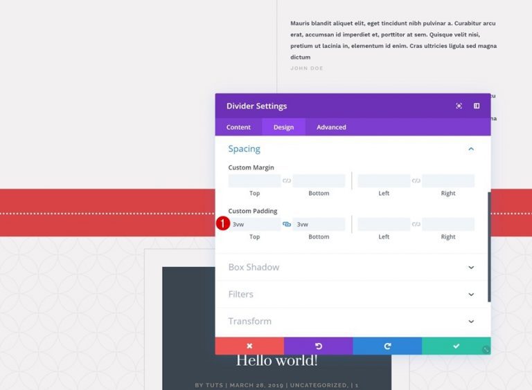 Using Divider Modules To Create Background Shapes With Divis Transform Options
