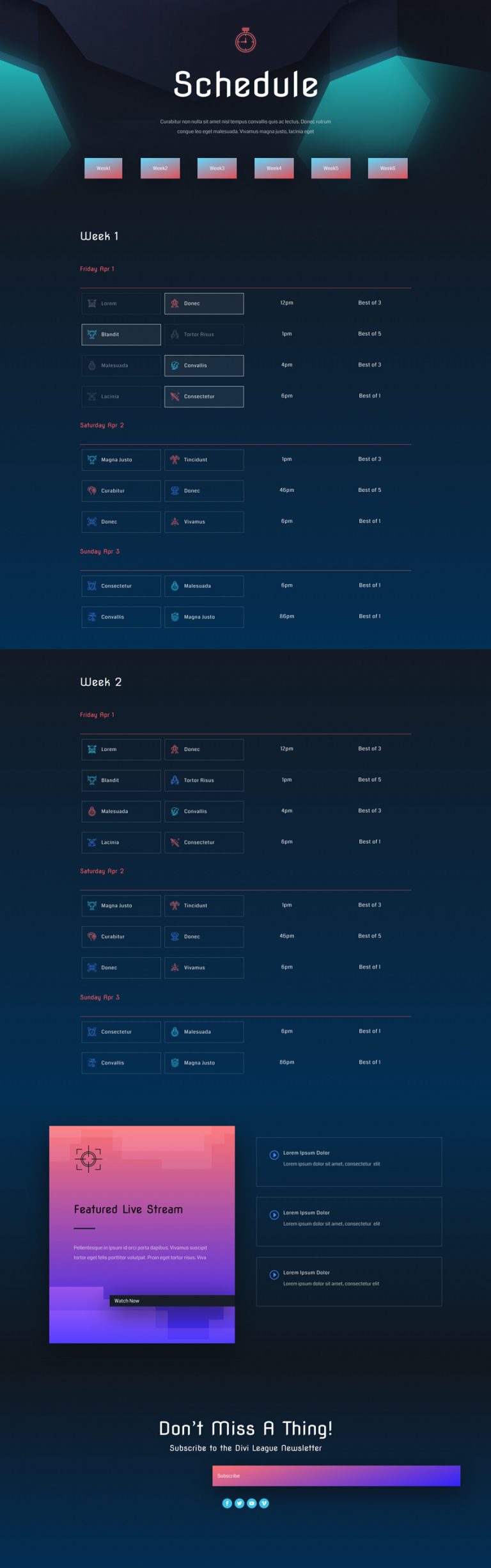 Get a FREE eSports Layout Pack for Divi