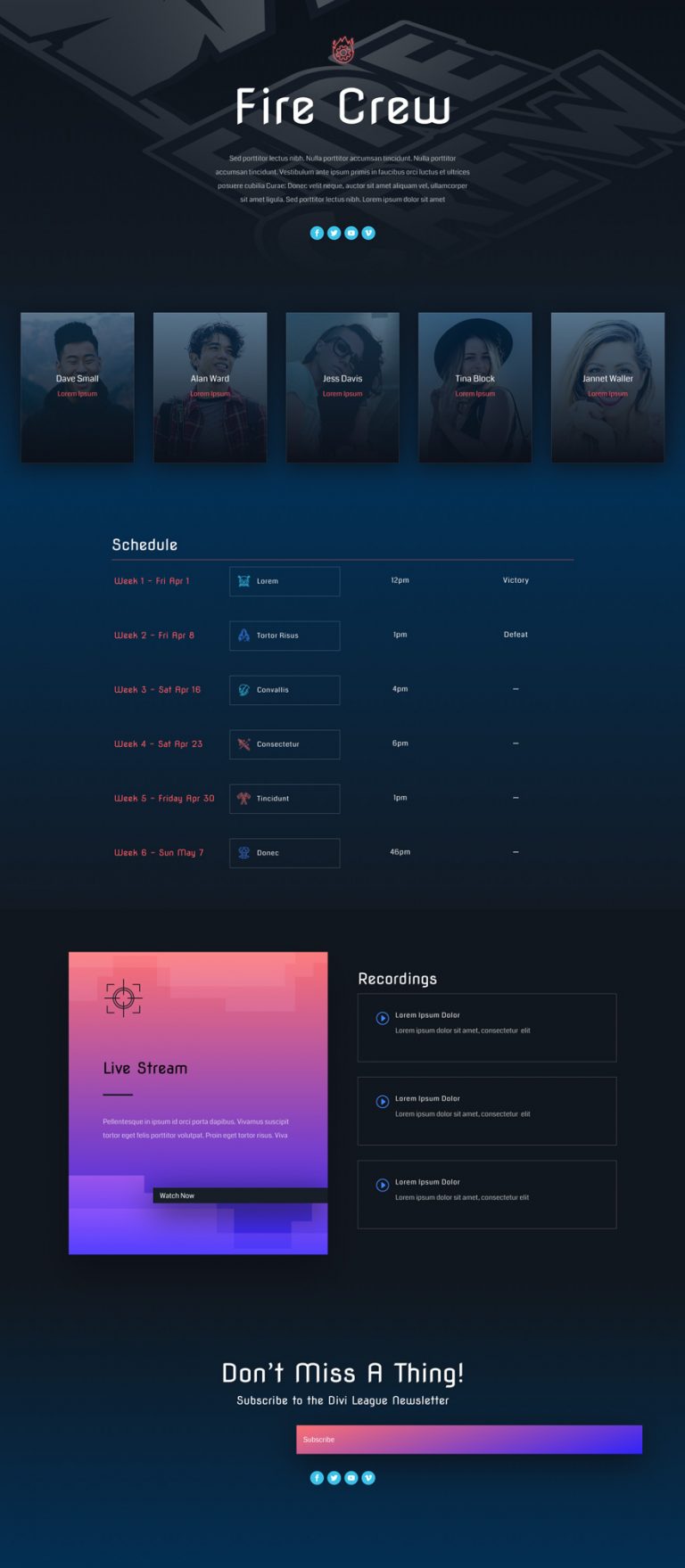Get a FREE eSports Layout Pack for Divi