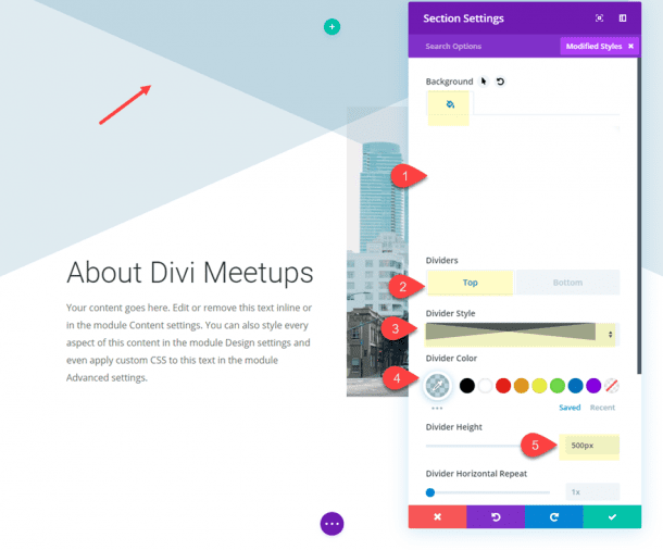 How to Use Transform Options to Design Unique Section Divider ...
